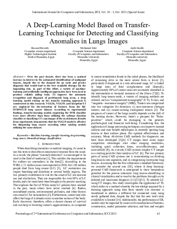 (PDF) A Deep-Learning Model Based on Transfer-Learning Technique for Detecting and Classifying ...