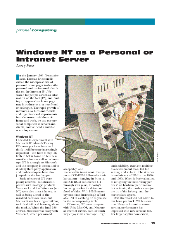 (PDF) Windows NT as a personal or intranet server