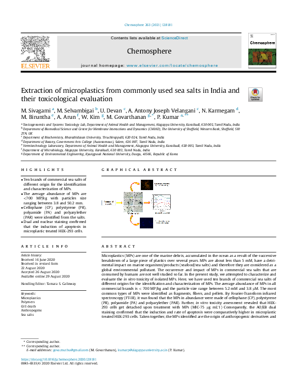 Pdf Microplastic Detection In Indian Sea Salts