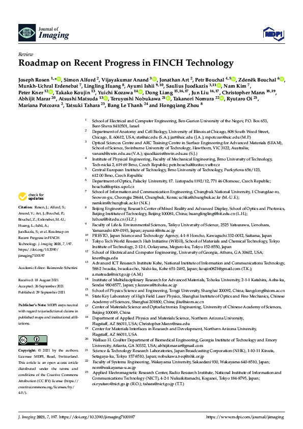 (PDF) Roadmap on Recent Progress in FINCH Technology