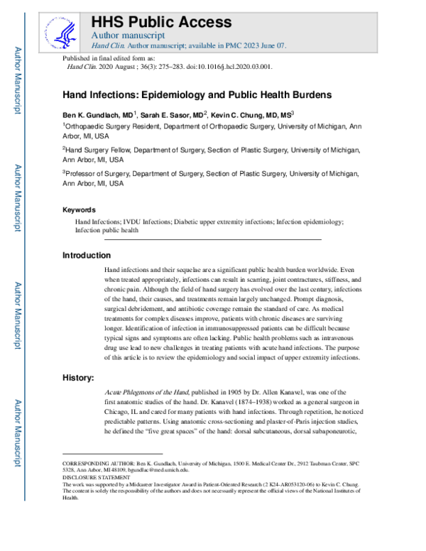 (PDF) Hand Infections