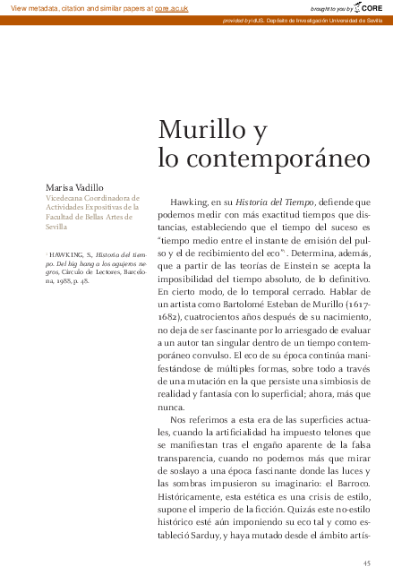 (PDF) Murillo y lo contemporáneo