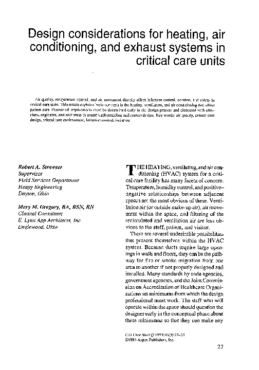 (PDF) Design considerations for heating, air conditioning, and exhaust ...
