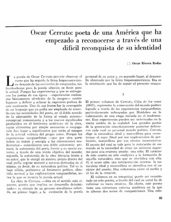 (PDF) Oscar Cerruto : poeta de una América que ha empezado a ...