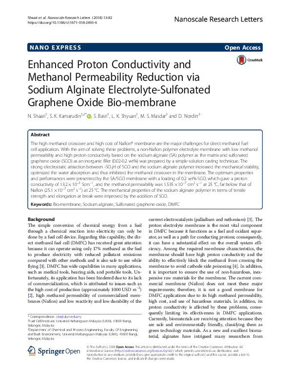 (PDF) Enhanced Proton Conductivity and Methanol Permeability Reduction ...