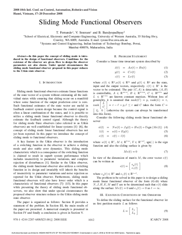(PDF) Sliding mode functional observers