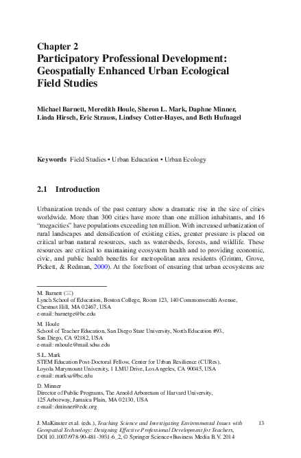 (PDF) Participatory Professional Development: Geospatially Enhanced ...