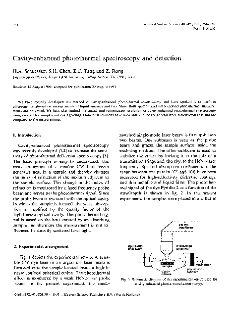(PDF) Cavity-enhanced photothermal spectroscopy and detection