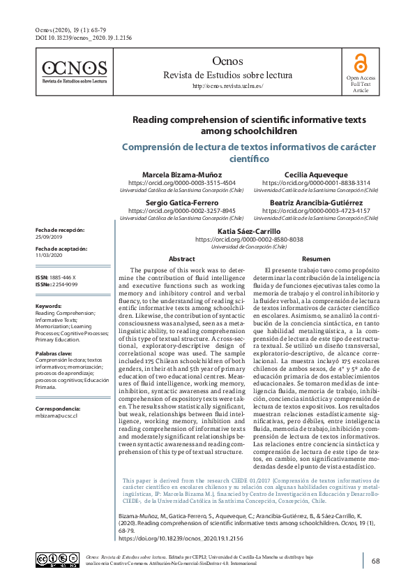 (PDF) Comprensión de lectura de textos informativos de carácter ...