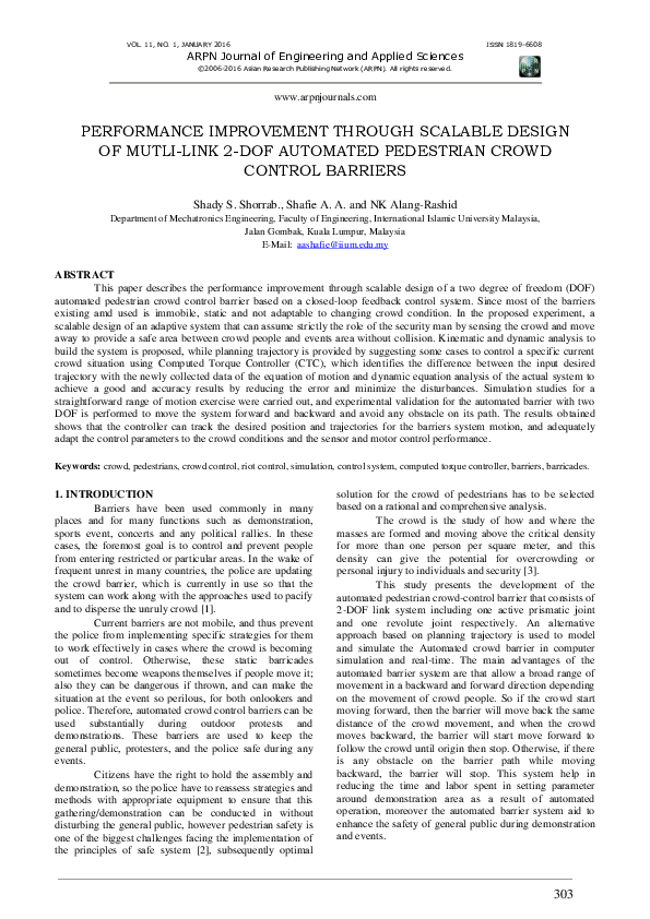 (PDF) Performance Improvement Through Scalable Design of Mutli-Link 2-DOF Automated Pedestrian ...