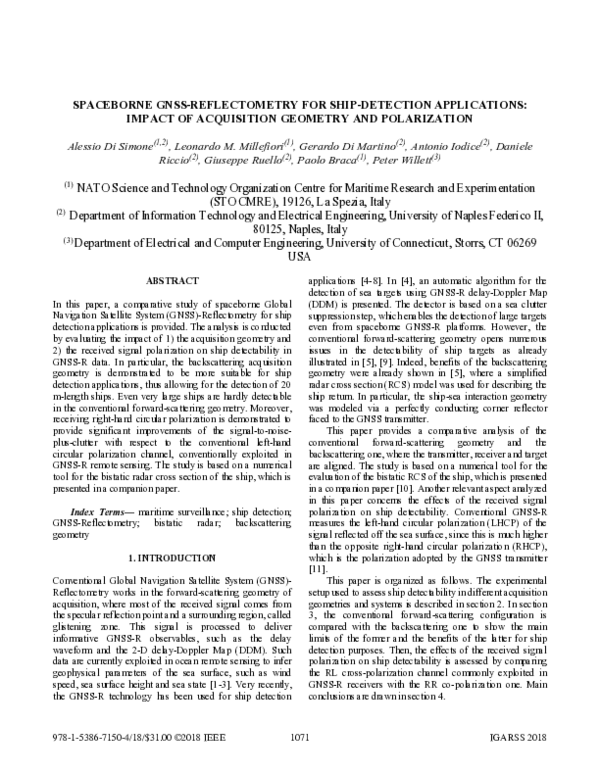 (PDF) Spaceborne GNSS-Reflectometry for Ship-Detection Applications: Impact of Acquisition ...