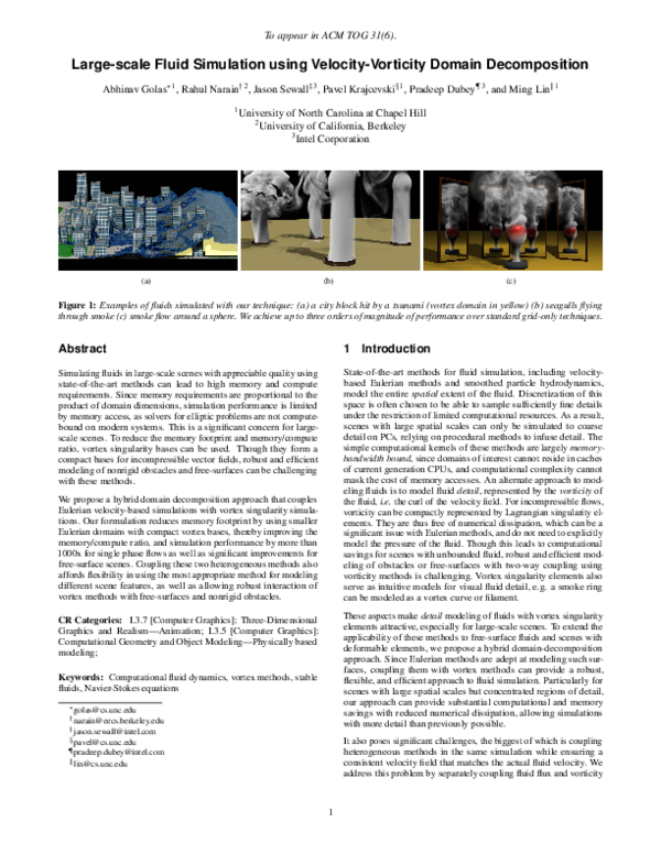 (PDF) Large-scale fluid simulation using velocity-vorticity domain decomposition