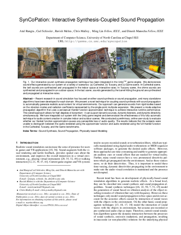 (PDF) SynCoPation: Interactive Synthesis-Coupled Sound Propagation | Ming C. Lin - Academia.edu