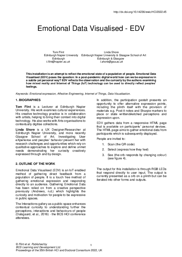 (PDF) Emotional Data Visualised - EDV
