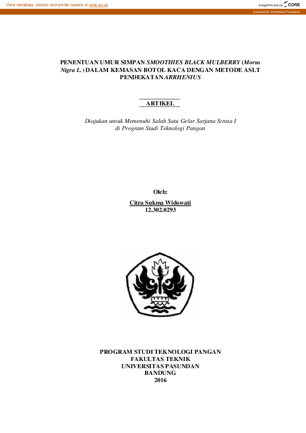 (PDF) PENENTUAN UMUR SIMPAN SMOOTHIES BLACK MULBERRY (MorusNigra L ...