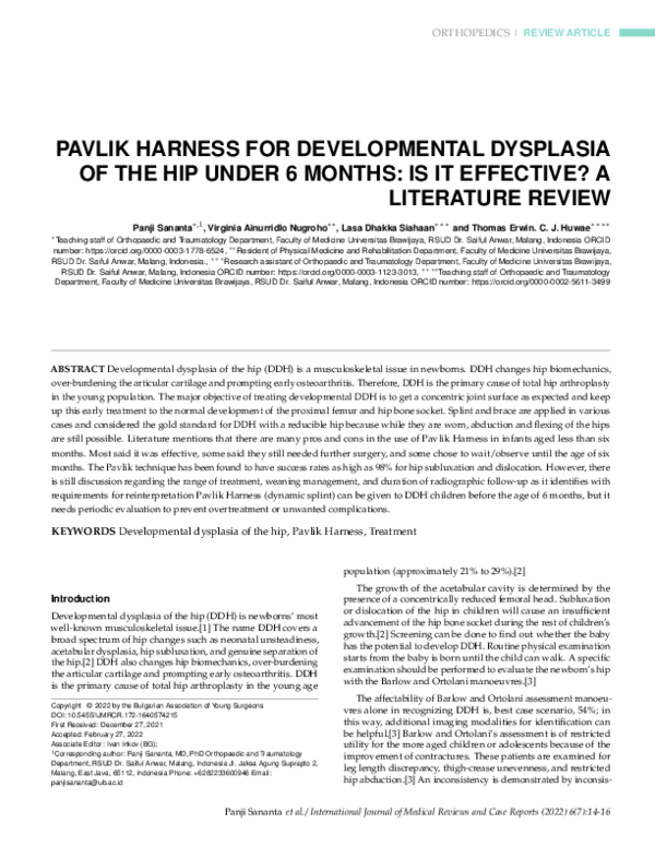 (PDF) Pavlik Harness For Developmental dysplasia of the hip Under 6 ...