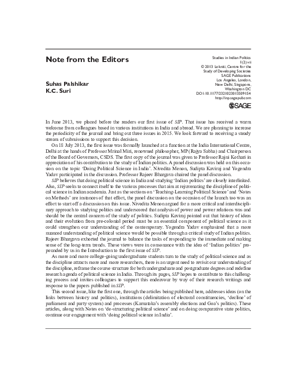 (PDF) Note from the Editors