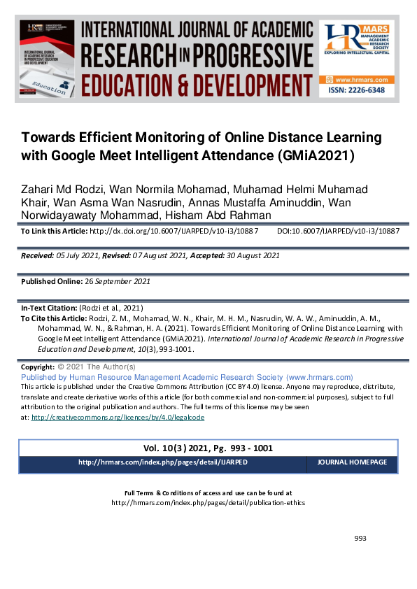 (PDF) Towards Efficient Monitoring of Online Distance Learning with ...