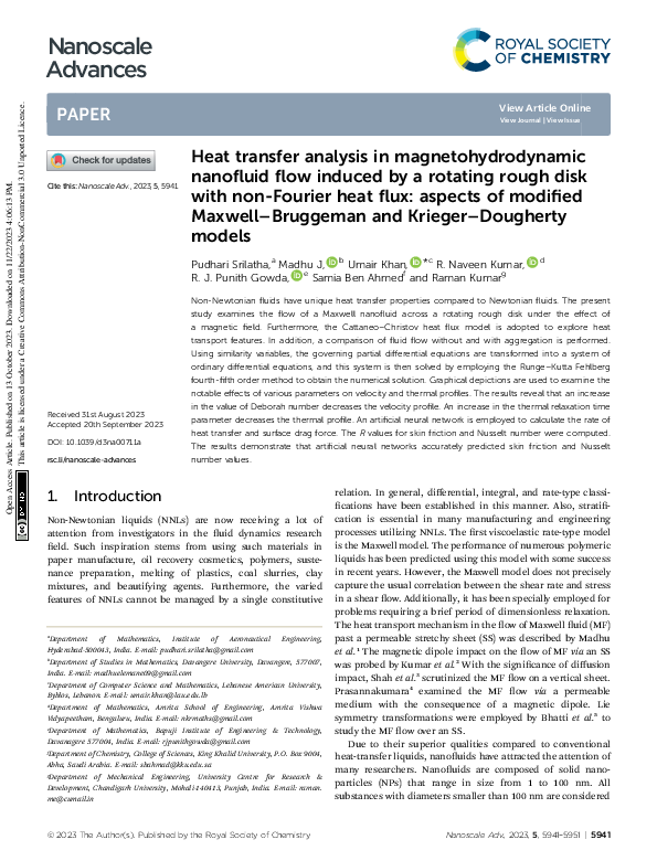 (PDF) Heat transfer analysis in magnetohydrodynamic nanofluid flow ...