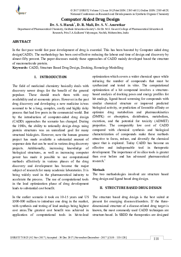 (PDF) Computer Aided Drug Design