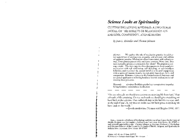 (PDF) Cultivating Loving Kindness: A Two-Stage Model of the Effects of ...