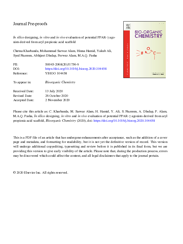 (PDF) In silico designing, in vitro and in vivo evaluation of potential ...