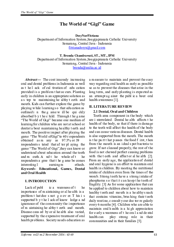 (PDF) The World of "Gigi" Game