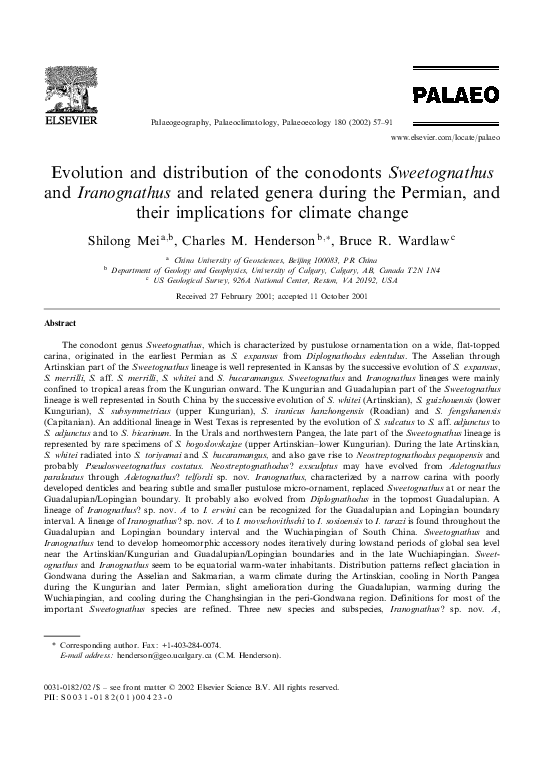 (PDF) Evolution and distribution of the conodonts Sweetognathus and ...