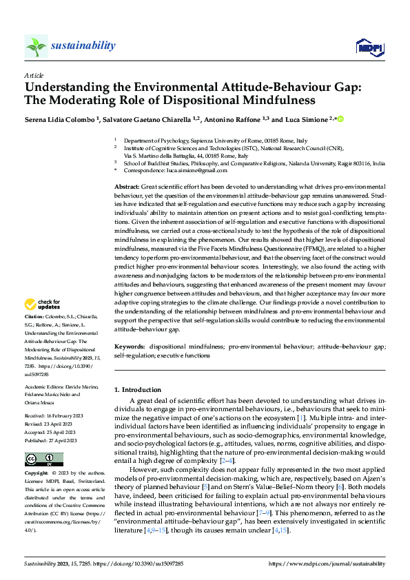 (PDF) Understanding the Environmental Attitude-Behaviour Gap: The Moderating Role of ...