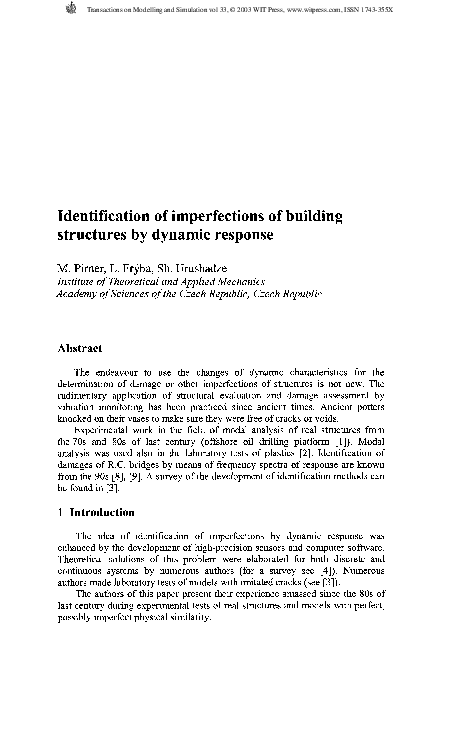 (PDF) Identification Of Imperfections Of Building Structures By ...