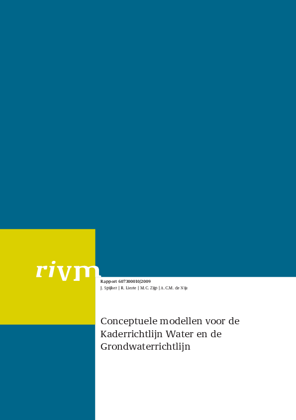 (PDF) Conceptuele modellen voor de Kaderrichtlijn Water en de ...