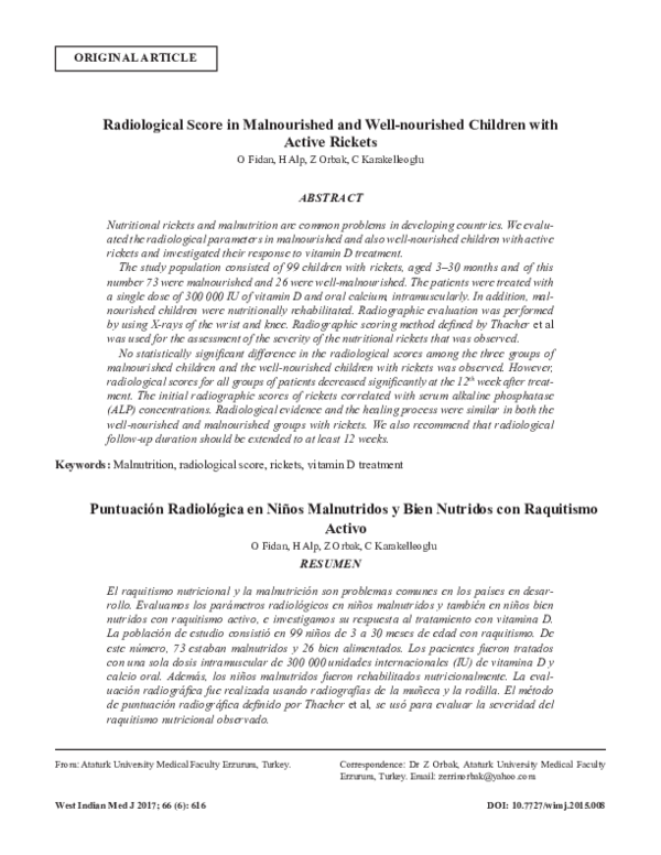 (PDF) Radiological Score in Malnourished and Well-nourished Children ...