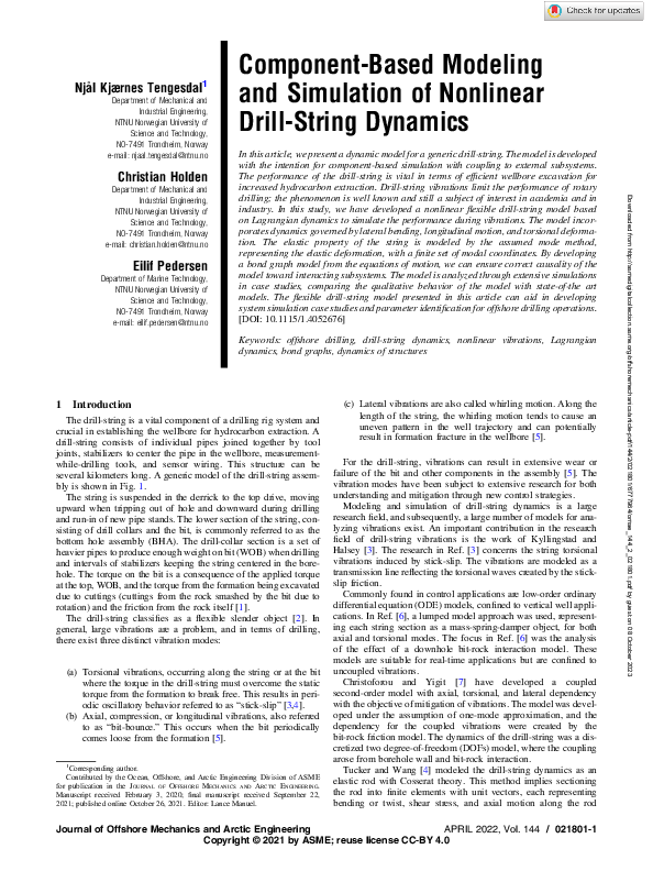 Pdf Component Based Modeling And Simulation Of Nonlinear Drill String 8412