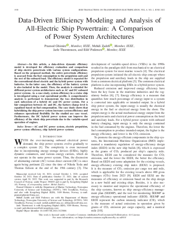 (PDF) Data-Driven Efficiency Modeling and Analysis of All-Electric Ship Powertrain: A Comparison ...