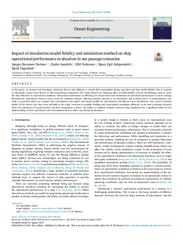 (PDF) Impact of simulation model fidelity and simulation method on ship ...