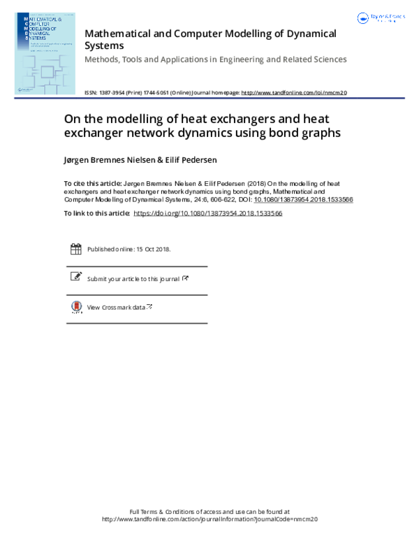 (PDF) On the modelling of heat exchangers and heat exchanger network dynamics using bond graphs