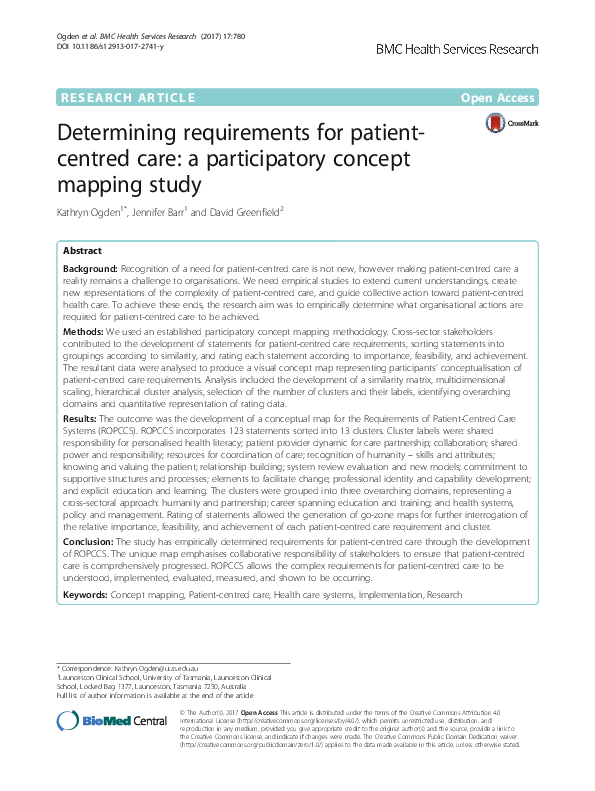 (PDF) Determining requirements for patient-centred care: a ...