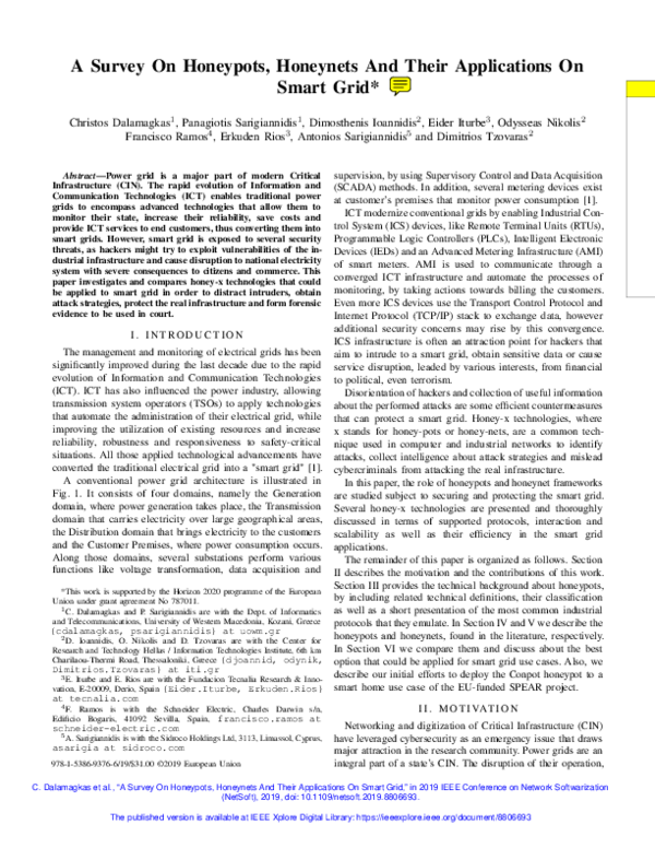 (PDF) A Survey On Honeypots, Honeynets And Their Applications On Smart Grid