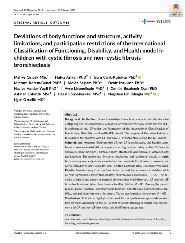 (PDF) Deviations of body functions and structure, activity limitations, and participation ...