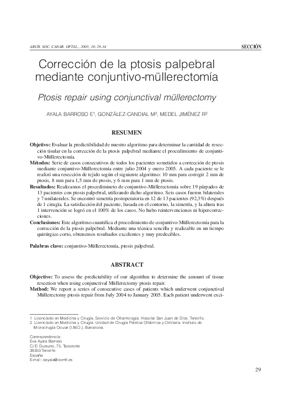 (PDF) Corrección de la ptosis palpebral mediante conjuntivo ...