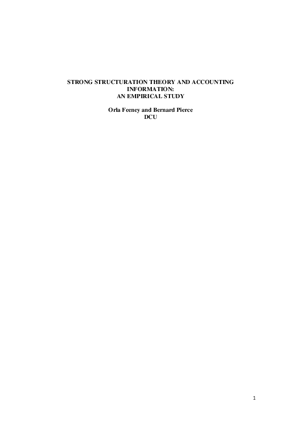 (PDF) Strong structuration theory and accounting information: an empirical study
