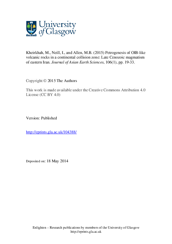 (PDF) Petrogenesis of OIB-like basaltic volcanic rocks in a continental ...
