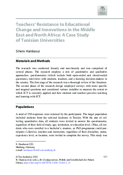 (PDF) Teachers’ Resistance to Educational Change and Innovations in the ...