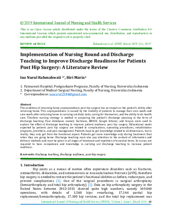 (PDF) Discharge Teaching to Improve Discharge Readiness for Patients ...