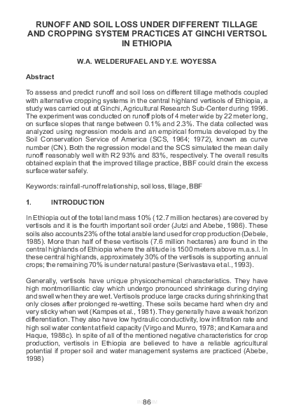 (PDF) Runoff and soil loss under different tillage and cropping system ...