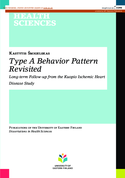 (PDF) Type A behavior pattern revisited : long-term follow-up from the Kuopio Ischemic Heart ...