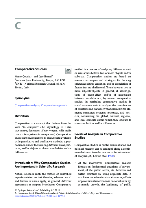 (PDF) Comparative Studies