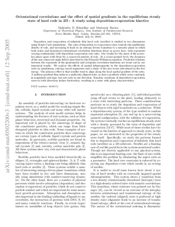 (PDF) Orientational correlations and the effect of spatial gradients in the equilibrium steady ...