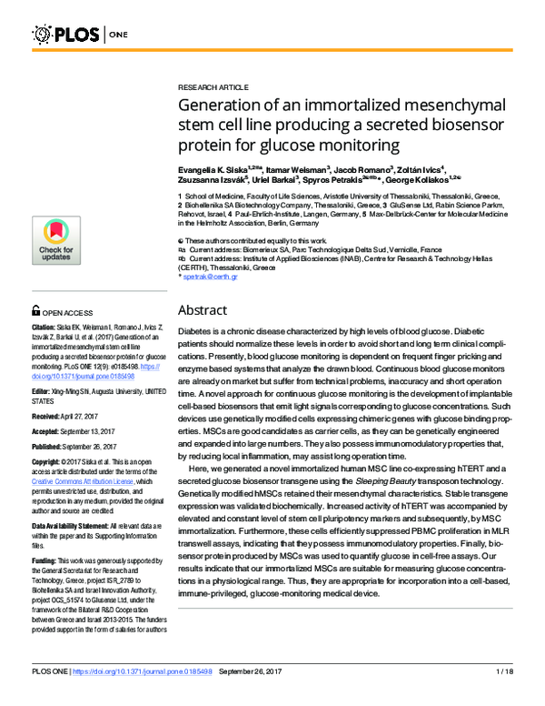 (PDF) Generation of an immortalized mesenchymal stem cell line ...