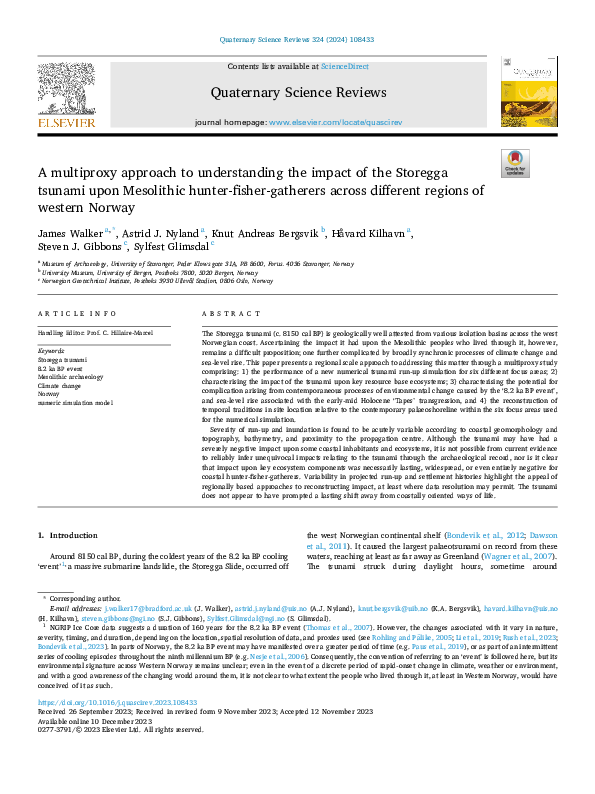 Pdf A Multiproxy Approach To Understanding The Impact Of The Storegga Tsunami Upon Mesolithic